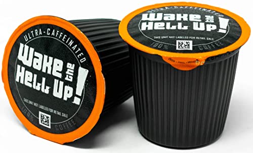 Wake The Hell Up! Dark Roast Single Serve Coffee Pods | Ultra-Caffeinated Coffee For K-Cup Compatible Brewers | 12 Count, 2.0 Compatible