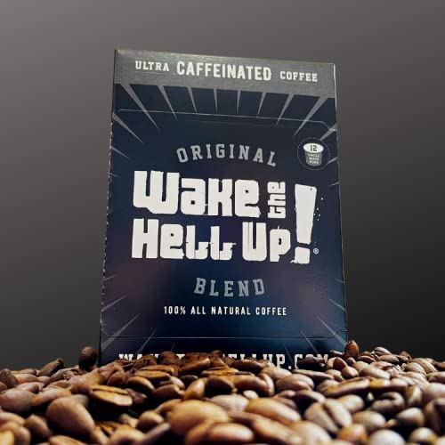 Wake The Hell Up! Dark Roast Single Serve Coffee Pods | Ultra-Caffeinated Coffee For K-Cup Compatible Brewers | 12 Count, 2.0 Compatible