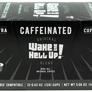 Wake The Hell Up! Dark Roast Single Serve Coffee Pods | Ultra-Caffeinated Coffee For K-Cup Compatible Brewers | 12 Count, 2.0 Compatible