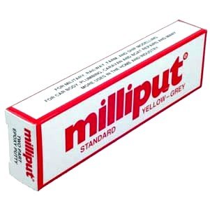 2 x milliput standard 2-part self hardening putty, yellow/grey