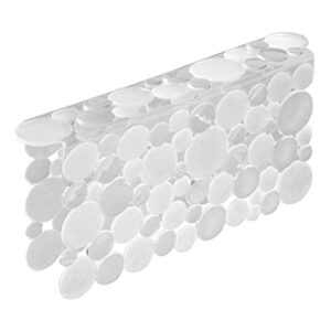 mDesign Decorative Plastic Kitchen Sink Saddle - Divided Sink Protector Mat, Place Over Middle Section - Quick Draining, Fun Bubble Design - Clear