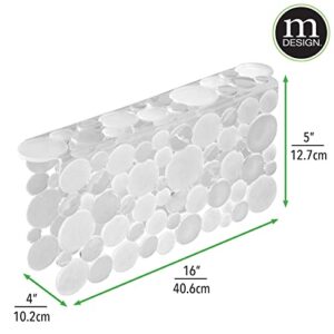 mDesign Decorative Plastic Kitchen Sink Saddle - Divided Sink Protector Mat, Place Over Middle Section - Quick Draining, Fun Bubble Design - Clear