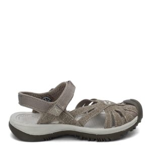 keen women's rose casual closed toe sandals, brindle/shitake, 9