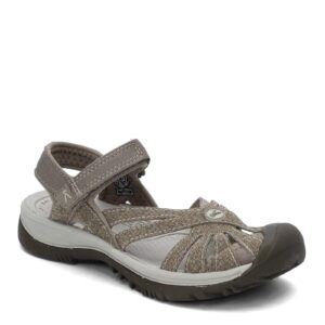 KEEN Women's Rose Casual Closed Toe Sandals, Brindle/Shitake, 9