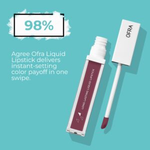 Ofra Cosmetics Charmed - Long Lasting Liquid Lipstick Lightweight Velvet Matte Lip Makeup with Vitamin A & Antioxidants - Lasts Up To 5 Hours - Vegan Formula - 8g Tube