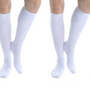 TULIPTREND Men's Sexy Athletic Silk Tube Socks White, Pack of 2