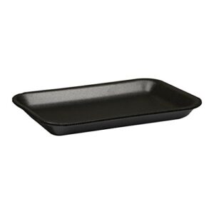 pactiv evergreen supermarket tray, 2, 8.2 x 5.7 x 0.91, black, foam, 500/carton