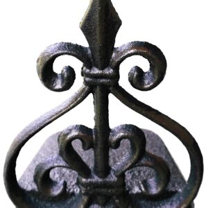 Lulu Decor, Cast Iron Fleur De Lis Door Stop, Door Stopper (LB15BK1)