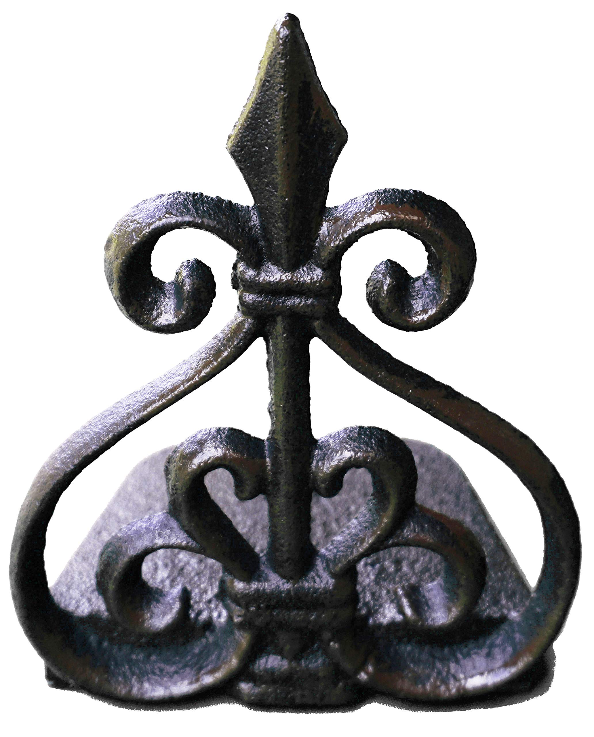 Lulu Decor, Cast Iron Fleur De Lis Door Stop, Door Stopper (LB15BK1)