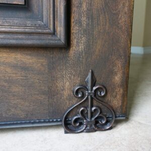 Lulu Decor, Cast Iron Fleur De Lis Door Stop, Door Stopper (LB15BK1)