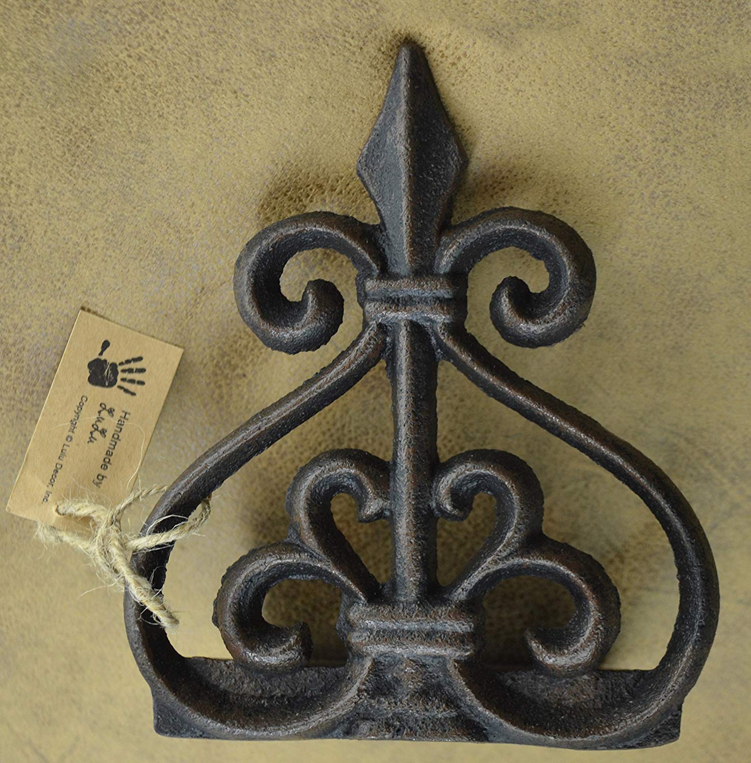 Lulu Decor, Cast Iron Fleur De Lis Door Stop, Door Stopper (LB15BK1)