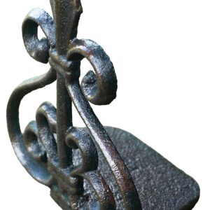 Lulu Decor, Cast Iron Fleur De Lis Door Stop, Door Stopper (LB15BK1)