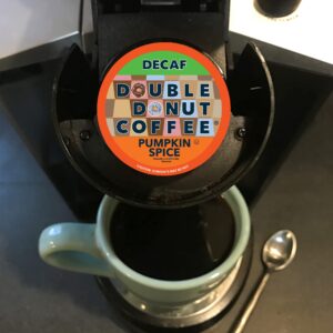 Double Donut Medium Roast Decaf Coffee Pods, Pumpkin Spice Flavored, for Keurig K-Cup Machines, 24 Single-Serve Capsules per Box