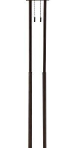 Franklin Iron Works Roscoe Modern Standing Floor Lamp 62" Tall Oil Rubbed Bronze Brown Twin Poles White Fabric Hardback Oval Shade Decor for Living Room Reading House Bedroom Office