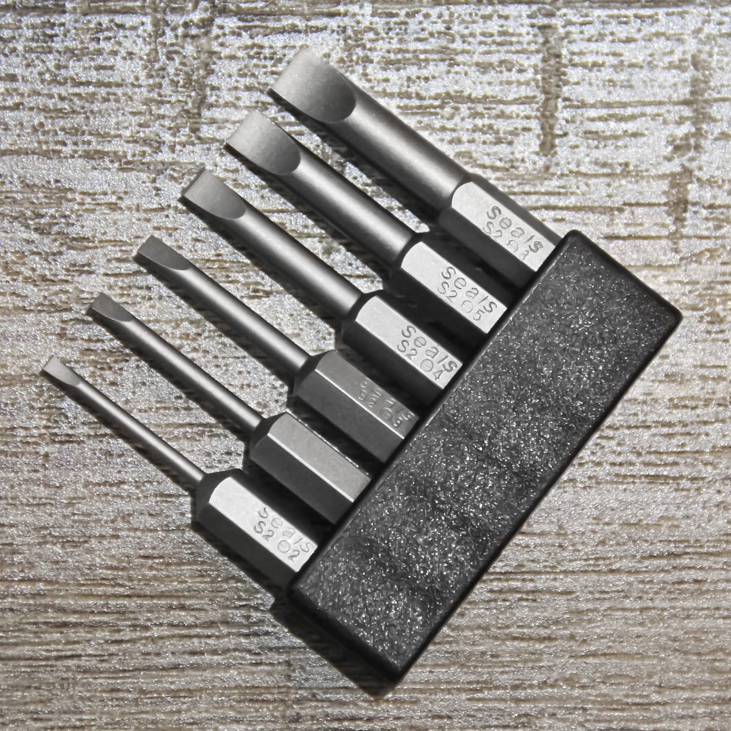 Toolcool 6 Pcs Slotted Screwdriver Bit Set Magnetic Flat Head Bits 2.0-6.0mm S2 Alloy Steel 1/4 Inch Hex Shank 2 Inch long