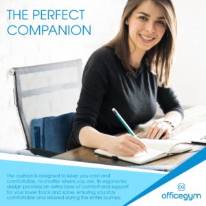 OFFICEGYM Orthopedic Coccyx Seat Cushion: Premium Memory Foam Pillow for Tailbone Pain & Back Support. Ergonomic & Travel Ready. Premium Hip & Back Support for Office Chair, Cars, & Airplane Seats