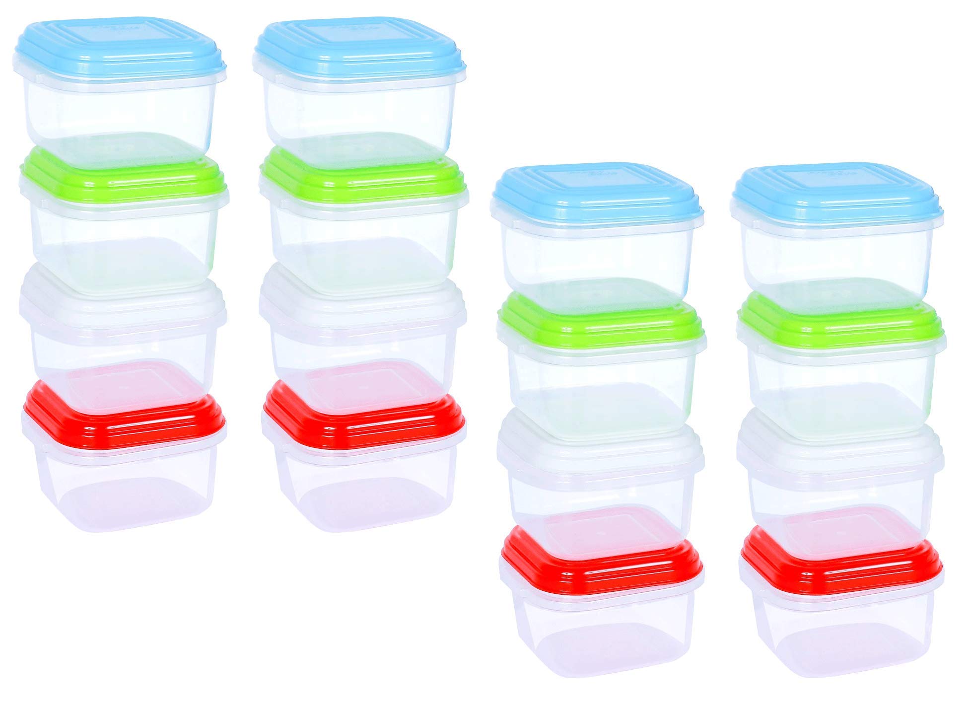 ARSUK 4 oz Baby Food Storage Containers, 16 Pack Small Take Away Container with Lid and Snack Pots for Toddlers, Dishwasher Safe, BPA Free Plastic