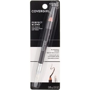 covergirl perfect blend eye pencil, black brown [110] 0.03 oz (pack of 4)