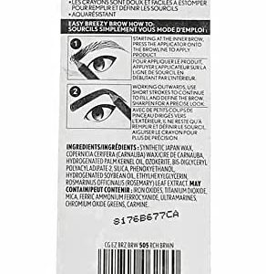 CoverGirl Easy Breezy Brow, Fill+Define Pencils [505] Rich Brown 2 ea​​ ( Pack of 4)​