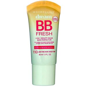 maybelline dream fresh bb 8-in-1 beauty balm skin perfector spf 30, light/medium, 1 oz (pack of 2)