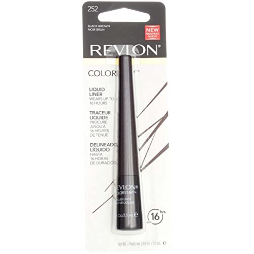 Revlon ColorStay Liquid Liner Eye Makeup, Black-Brown [252], 0.08 oz (Pack of 3)