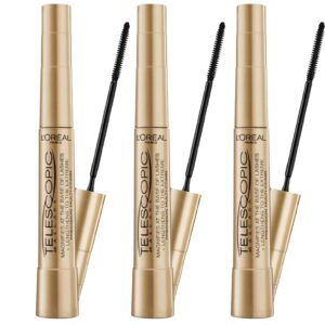 l'oreal paris telescopic mascara, black [905] 0.27 oz (pack of 3)