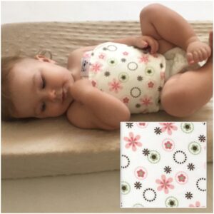 Wiggle Worm Wrap, A Universal Diaper Changing Pad Baby Harness (Pink Garden)