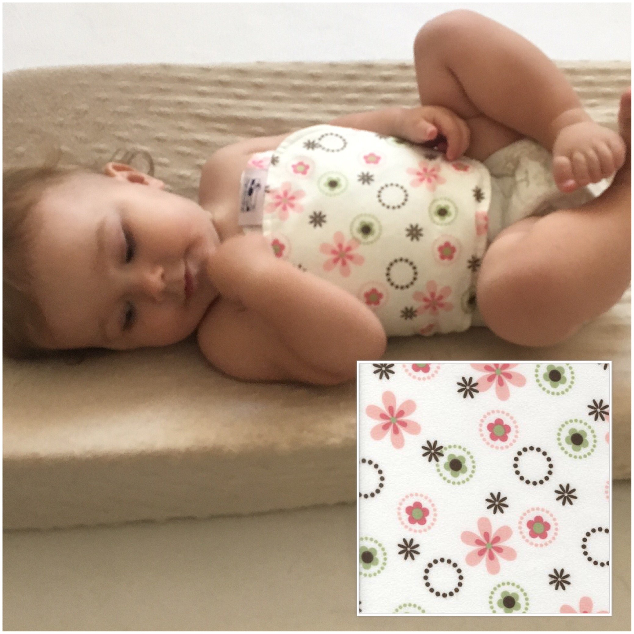 Wiggle Worm Wrap, A Universal Diaper Changing Pad Baby Harness (Pink Garden)