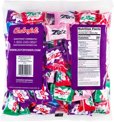 Zotz Fizzy Candy, Assorted Flavors, 200 Count