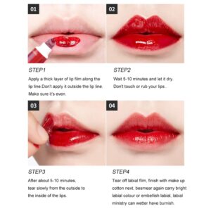 6-PACK Peel-Off Colored Lip Stain Gloss + Applicator Stick | Variety of SIX Luscious, Sexy Colors | Apply, Let Dry, Peel Away, and Look Beautiful!