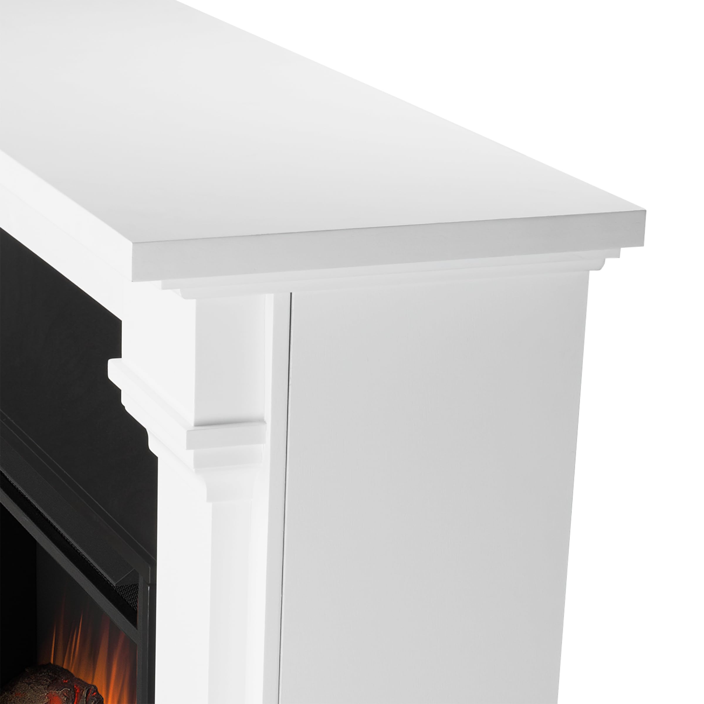 Real Flame Callaway Grand Electric Fireplace, Free-Standing with Mantel & Real Wood Finish