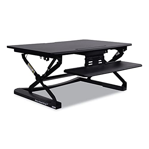 Alera AdaptivErgo Two-Tier Sit-Stand Lifting Workstation, 35.12" x 31.1" x 5.91" to 19.69", Black