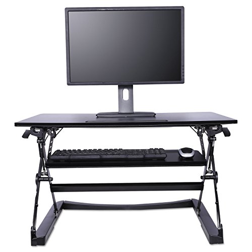 Alera AdaptivErgo Two-Tier Sit-Stand Lifting Workstation, 35.12" x 31.1" x 5.91" to 19.69", Black