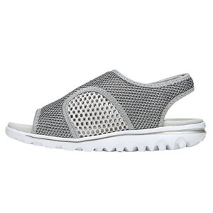 propét womens travelactiv sandal, silver/black, 8 wide us