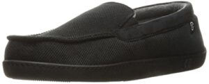 isotoner men's slipper, diamond corduroy moccasin with memory foam and skid resistance for indoor/outdoor comfort