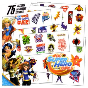 dc super hero girls - 75 assorted temporary tattoos