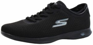 skechers women's go step lite dashi walking shoe,black mesh,9 m us