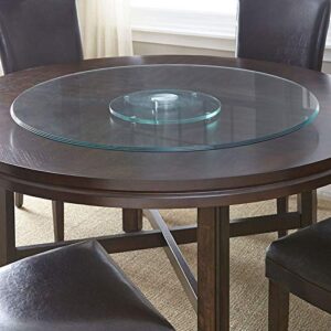 Bowery Hill 40" Round Glass Lazy Susan with Triple Beveled Edge, Dining Turntable