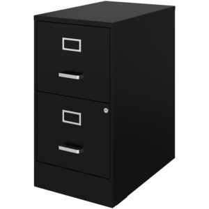 Pemberly Row 22" 2-Drawer Traditional Metal File Cabinet in Black