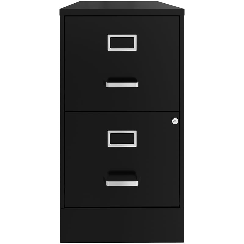 Pemberly Row 22" 2-Drawer Traditional Metal File Cabinet in Black