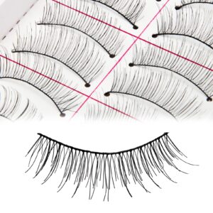 ahier 50 pairs natural look taiwan handmade fake false eyelashes eye lashes classical eyelashes