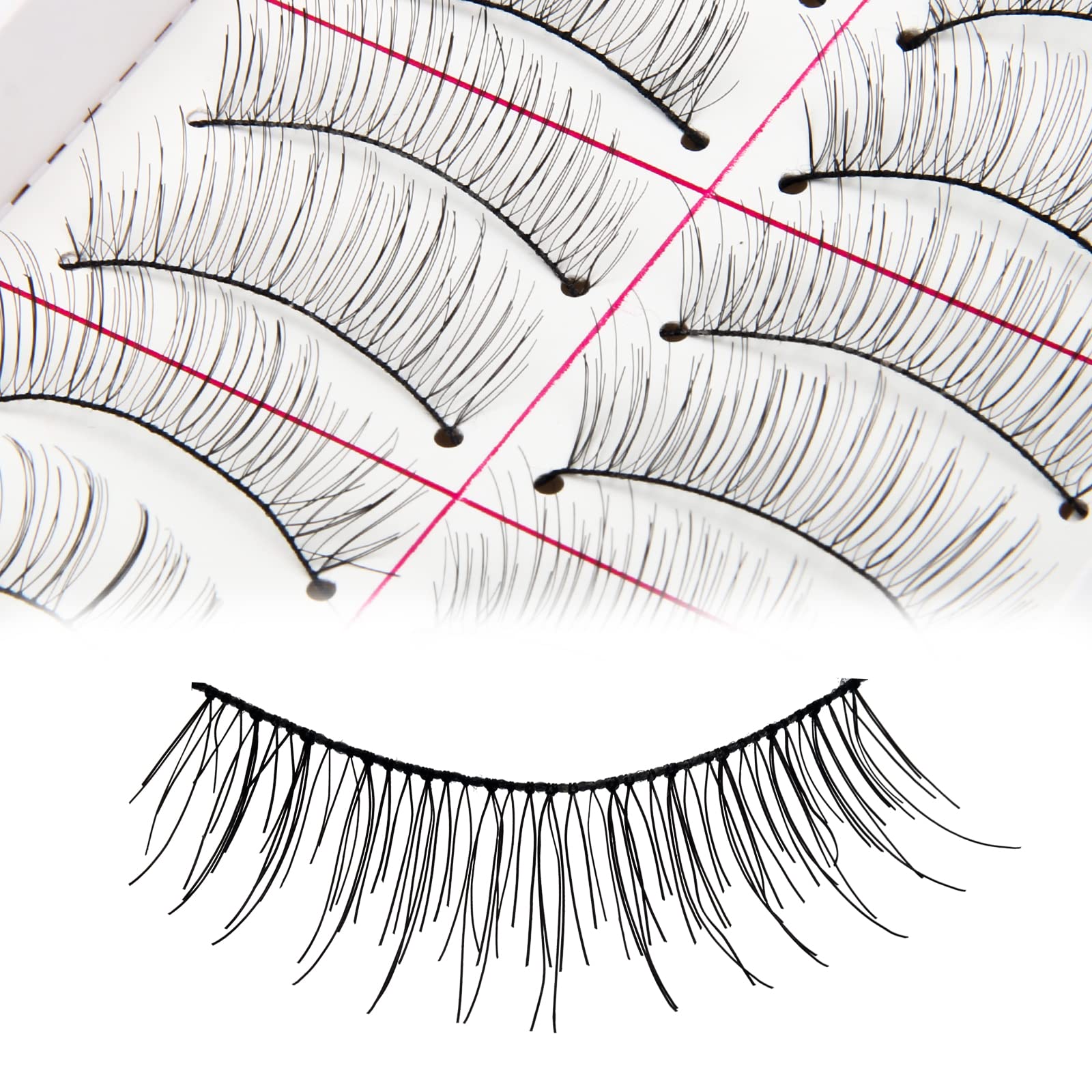 AHIER 50 Pairs Natural Look Taiwan Handmade Fake False Eyelashes Eye Lashes Classical Eyelashes