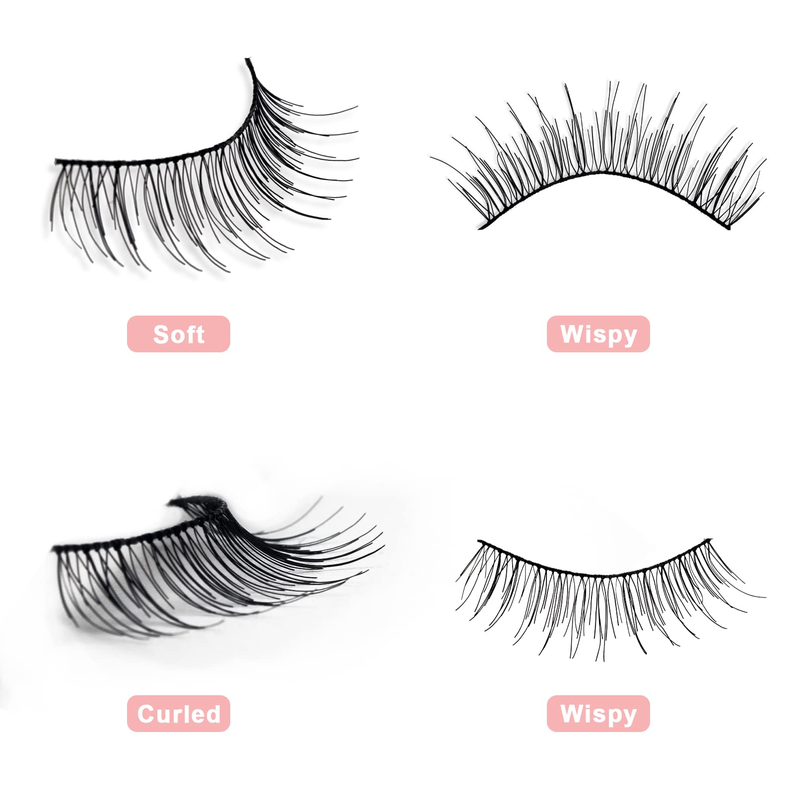 AHIER 50 Pairs Natural Look Taiwan Handmade Fake False Eyelashes Eye Lashes Classical Eyelashes