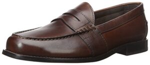 nunn bush men's noah penny loafer dress casual slip on shoe, brown, 11 wide