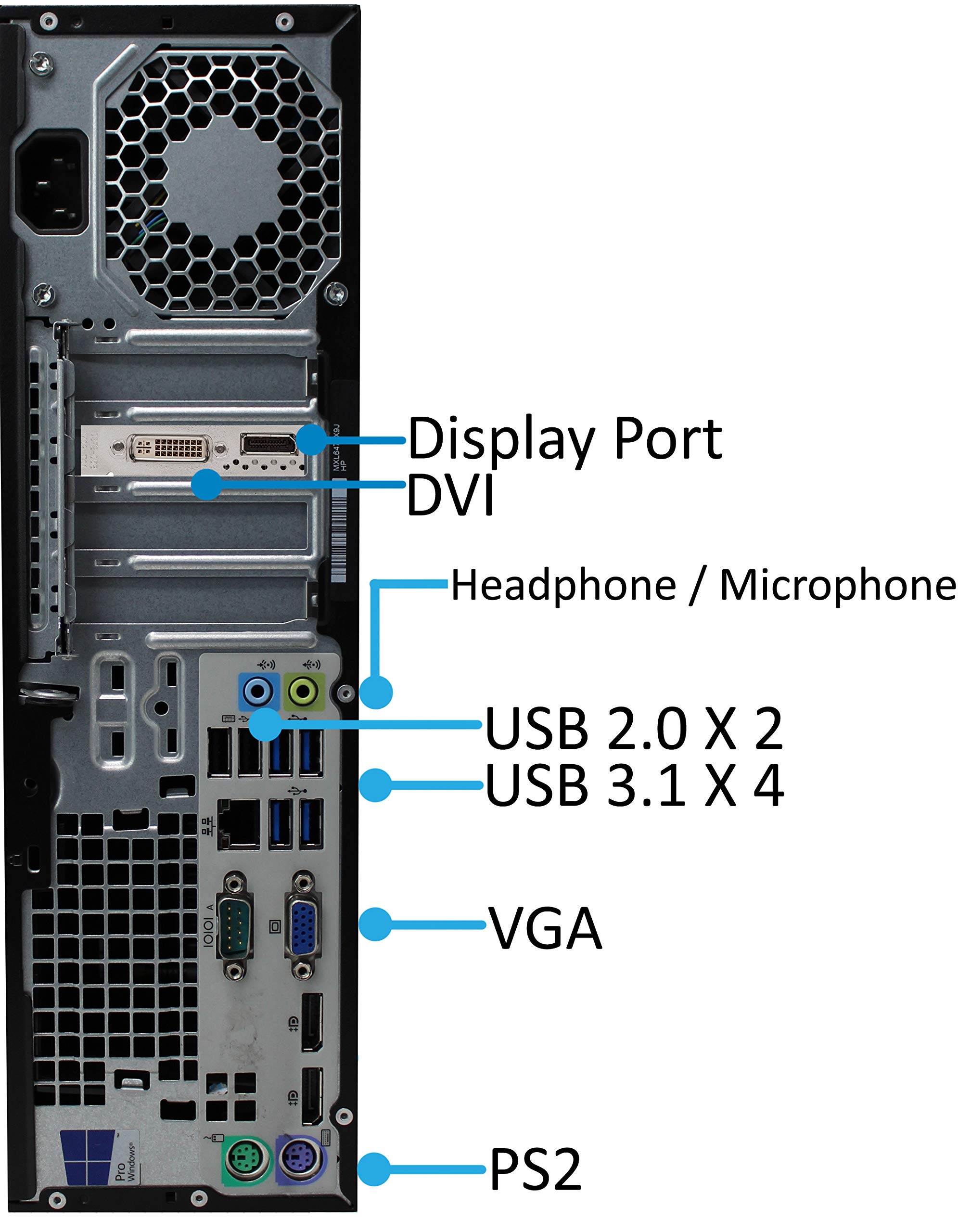 HP 600 G2 ProDesk SFF Desktop, Intel Quad-Core i5-6500 Upto 3.6GHz, 32GB RAM, 1TB SSD, AMD Radeon HD6450 1GB 4K, Wi-Fi, Bluetooth, DVD, HDMI, DisplayPort - Windows 10 Pro (Renewed)