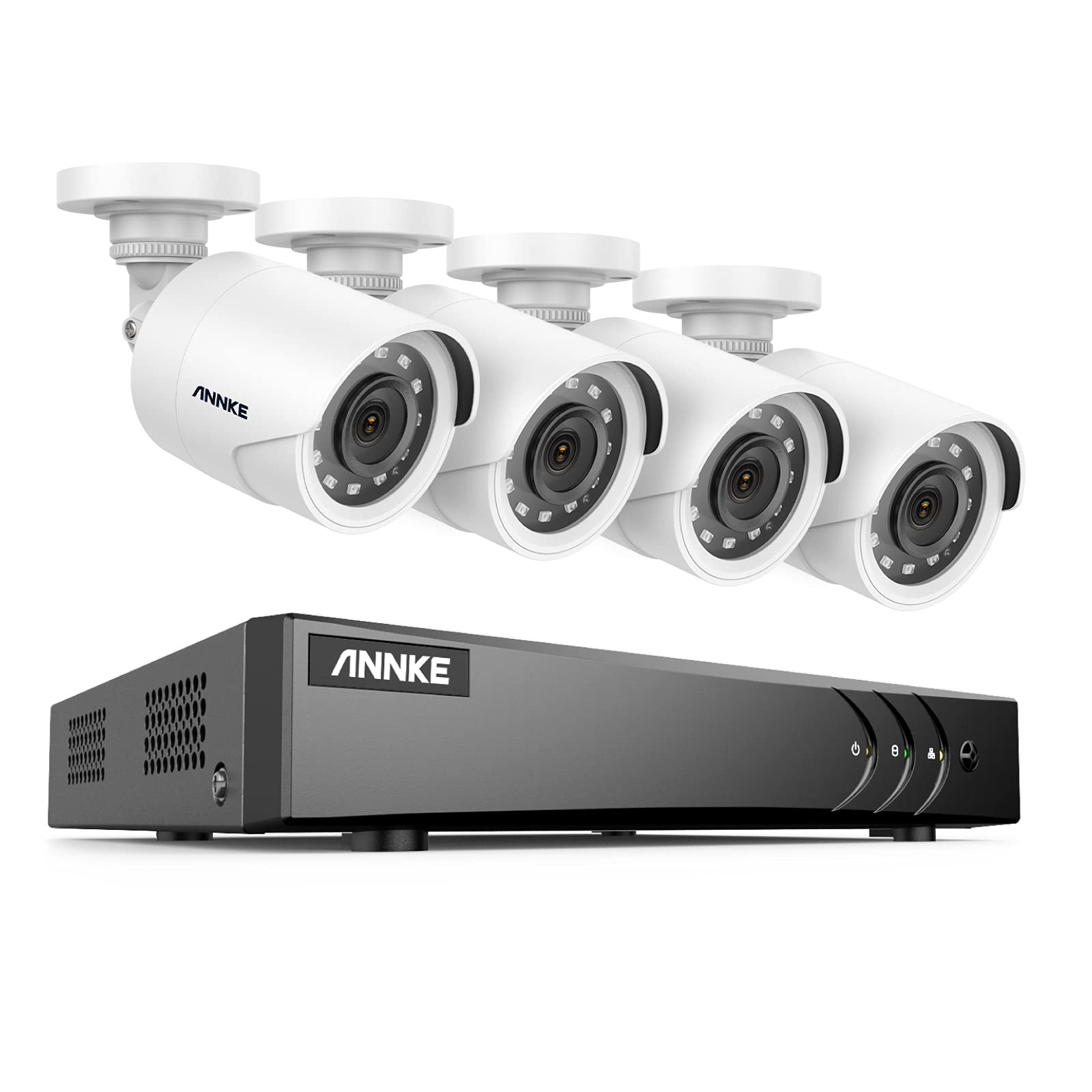 ANNKE 8CH 3K Lite Wired Security Camera System, H.265+ AI DVR with Human/Vehicle Detection, 4 x 1080p Outdoor CCTV Bullet Camera, 100 ft Night Vision, Easy Remote Access, Motion Alert, No HDD – E200