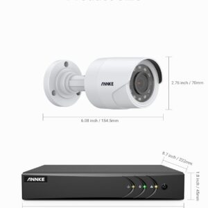 ANNKE 8CH 3K Lite Wired Security Camera System, H.265+ AI DVR with Human/Vehicle Detection, 4 x 1080p Outdoor CCTV Bullet Camera, 100 ft Night Vision, Easy Remote Access, Motion Alert, No HDD – E200