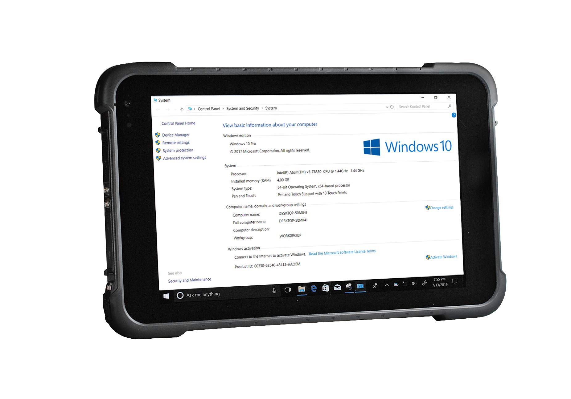 Vanquisher 8-Inch Industrial Rugged Tablet PC, Windows 10 Pro 64-bit | 7800mAH Battery | GPS GNSS | 4G LTE| Drop Resistant, for Enterprise Field Mobility