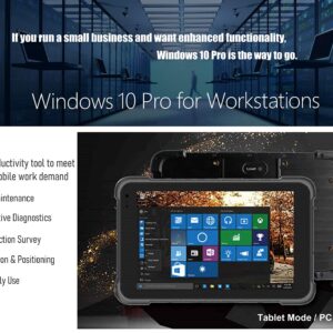 Vanquisher 8-Inch Industrial Rugged Tablet PC, Windows 10 Pro 64-bit | 7800mAH Battery | GPS GNSS | 4G LTE| Drop Resistant, for Enterprise Field Mobility