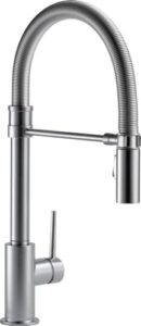 delta faucet trinsic pro commercial style kitchen faucet, kitchen faucets with pull down sprayer, kitchen sink faucet, faucet for kitchen sink with magnetic docking, arctic stainless 9659-ar-dst